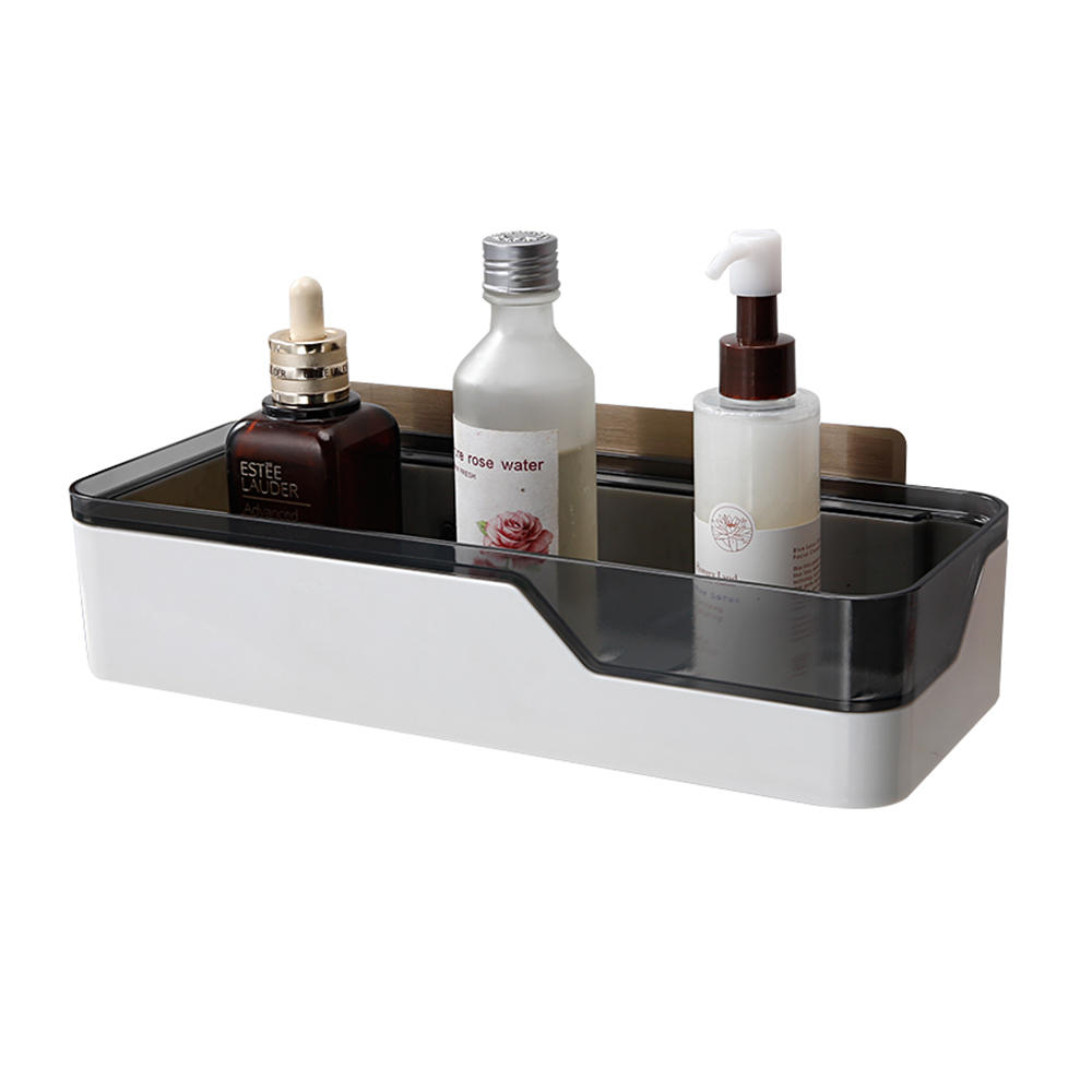 Self-Adhesive Plastic Bathroom Shelf Organizer Kitchen Rack, No-Nailing ...