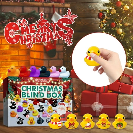 Christmas 24 Days Countdown Advent Calendar Blind Box With 24 Rubber ...
