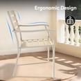 VRSHWO Set of 2 Iron Terrace Dining Chairs - Cream, All-Weather Metal ...