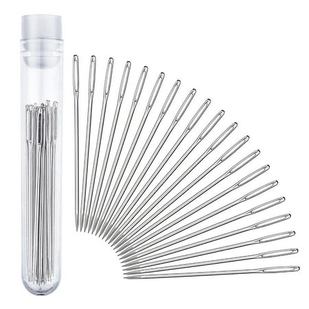 20 Large Eye Stitching Needles Big Eye Hand Sewing Needles with Clear ...
