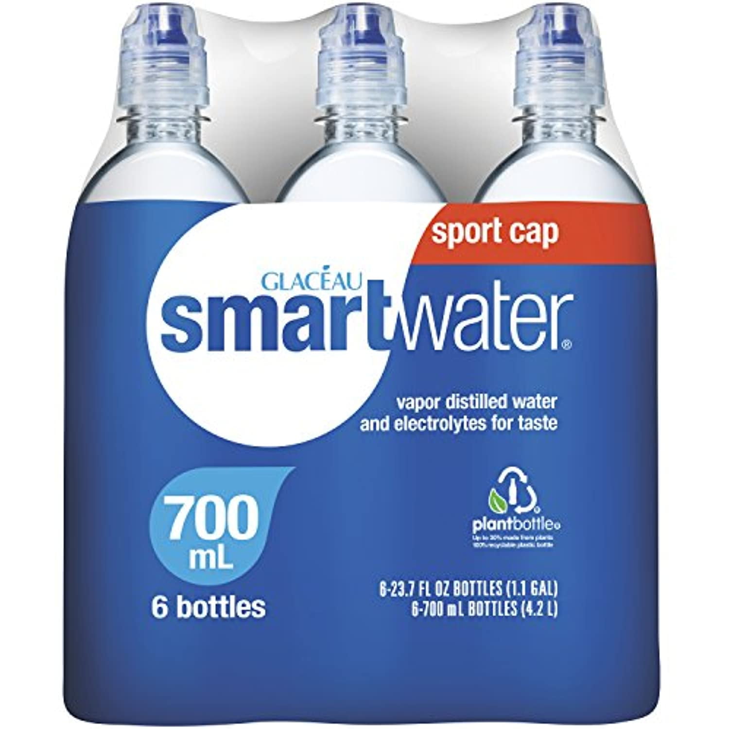 Smartwater Sport Cap, 23.7 Fluid Ounce (Pack Of 6) - Walmart.com