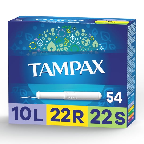 Tampax Cardboard Tampons Mixed Absorbencies, Unscented, 54 Count ...