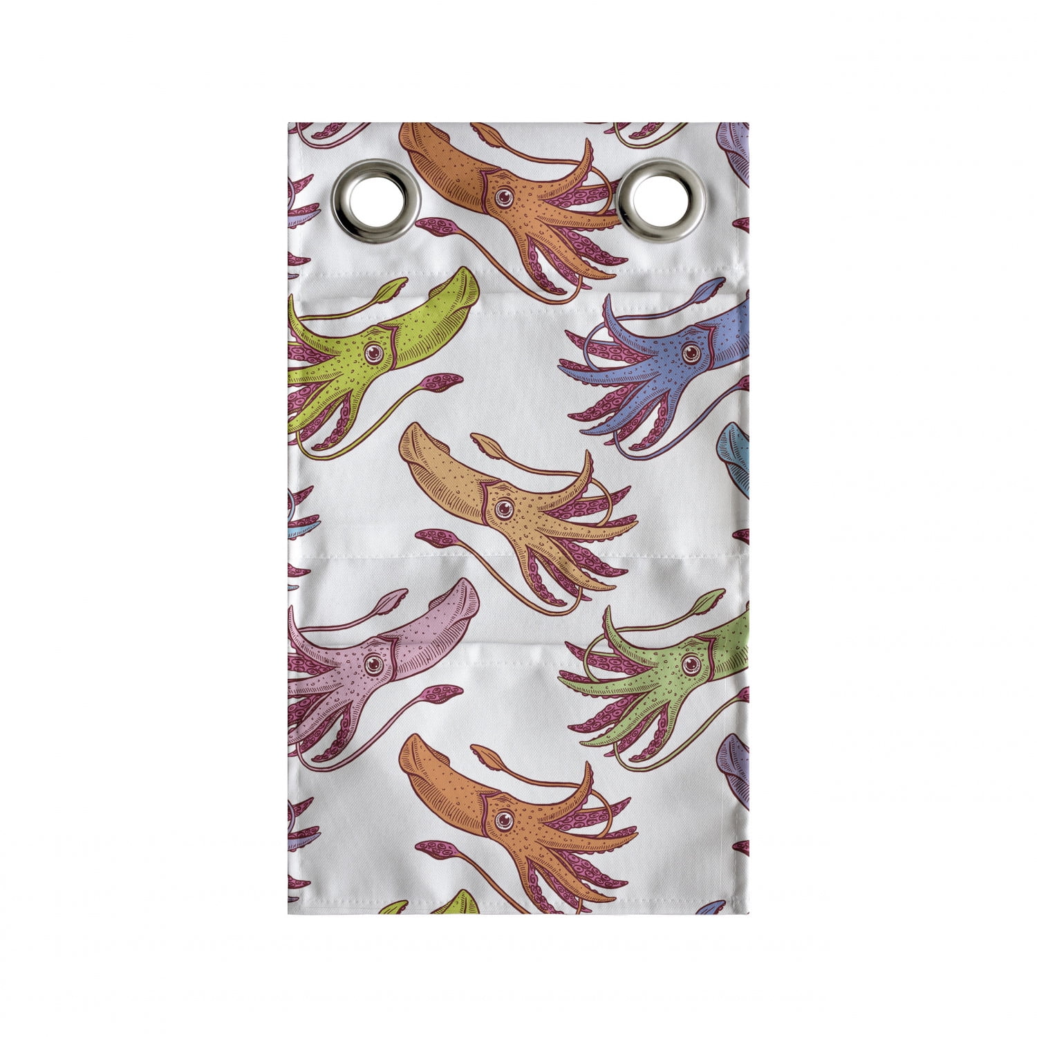 Underwater Hanging Pocket Organizer, Cartoon Style Squids in Various ...