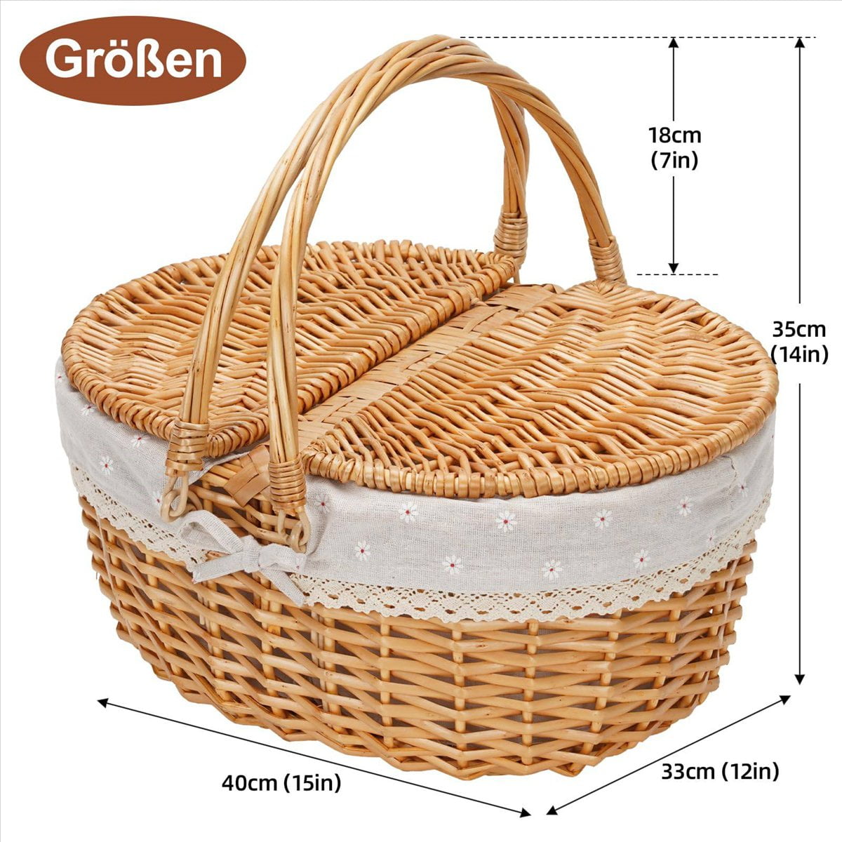Click here for Unbranded Wicker Picnic Basket With Lid wicker Bas... prices