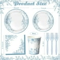 120Pcs Blue Floral Paper Plates and Napkins Sets Floral Party Supplies ...