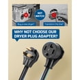 DEWENWILS 1.5 Ft Dryer Adapter Cord, 4 Prong to 3 Prong, 30 Amp 250V ...