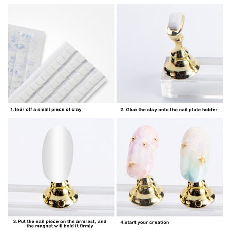 6 Pieces Nail Practice Stands Nail Tips Holders Showing Shelf for Set ...