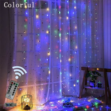 9.8x9.8ft Window Curtain String Lights, EEEkit 300 LED Plug-in Fairy ...