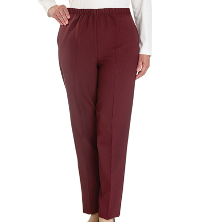 Silvert's Women Open Back Gab Pant, L, Burgundy - Walmart.com
