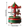 Carousel Wooden Music Box, Deep Red Decorative Classic Mechanical Music ...