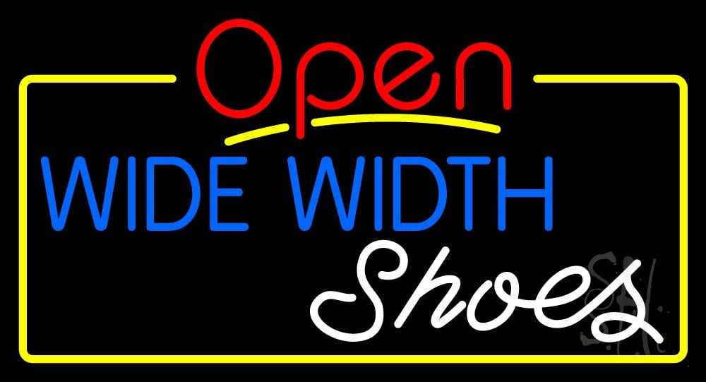 Blue Wide Width White Shoes Open LED Neon Sign 20 x 37 - inches, Black ...