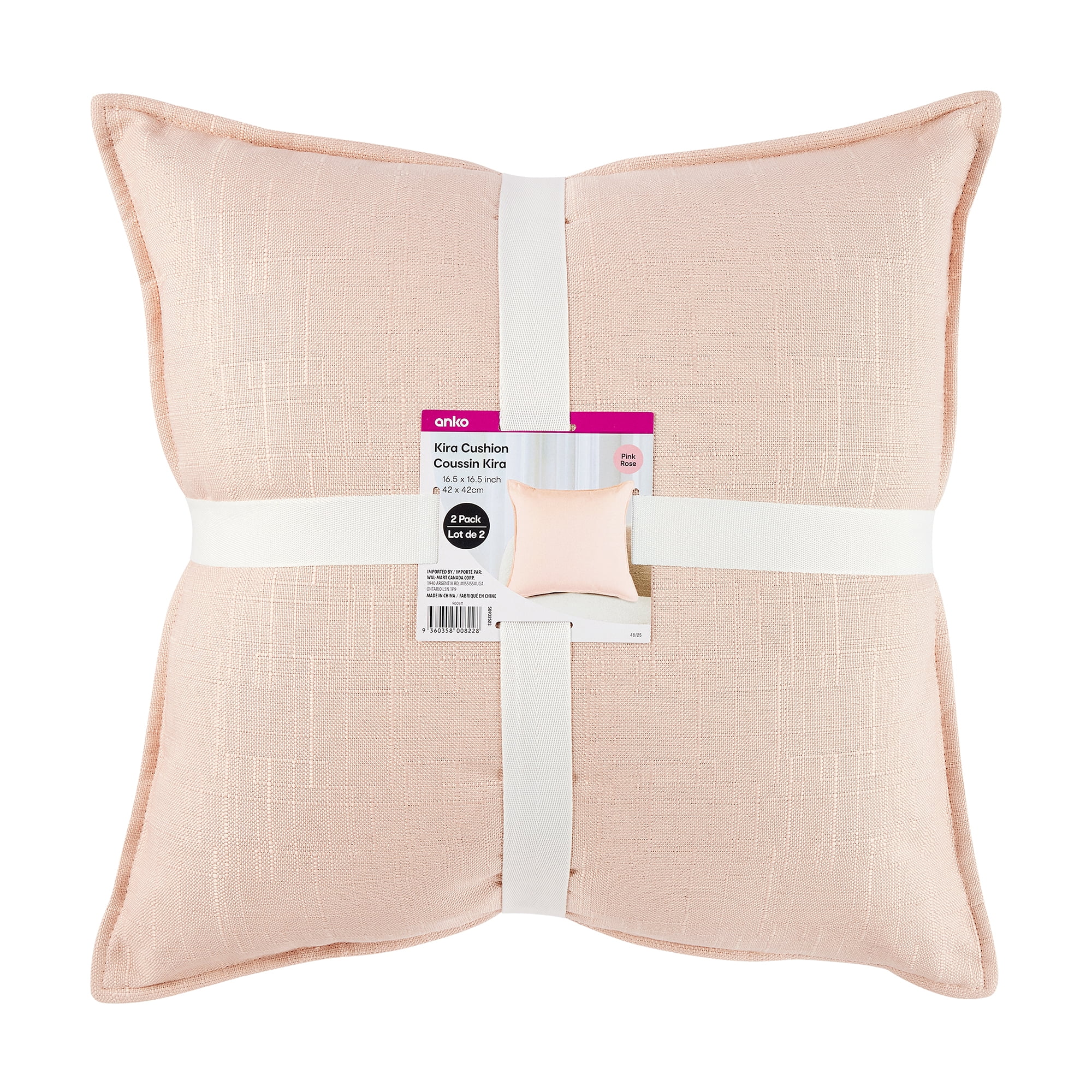 Click here for Anko Kira Cushion 2 Pack Blush 42x42cm prices