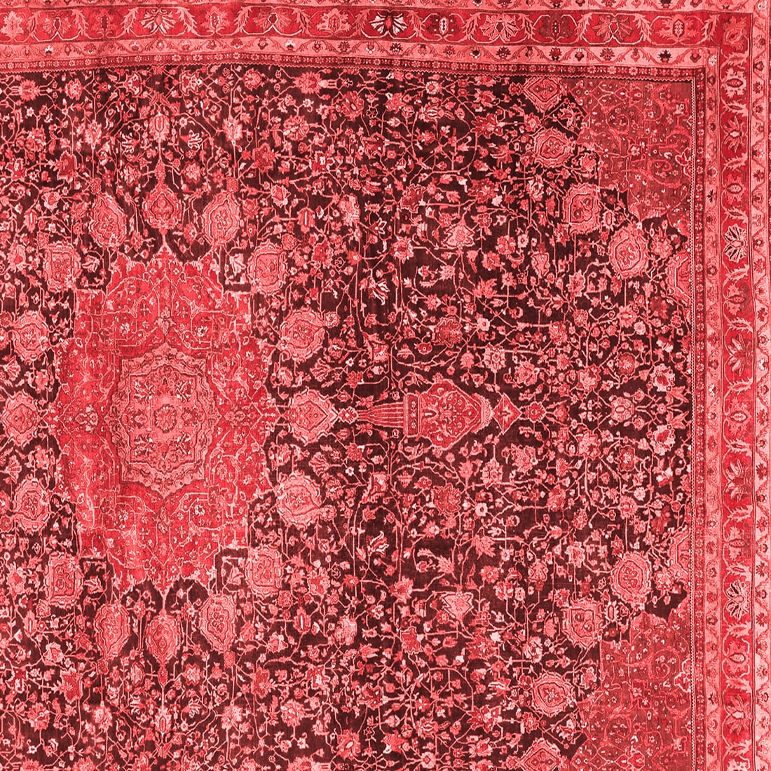 Ahgly Company Indoor Square Medallion Red Traditional Area Rugs, 6 ...