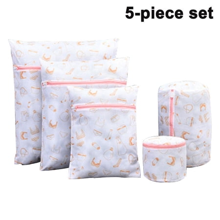 5pcs Mesh Laundry Bags For Delicates With Cute Prints, Travel Storage ...