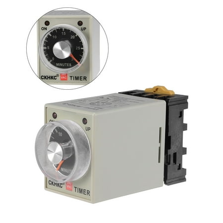 AC380V 30M 8 Terminals Range Adjustable Delay Timer Time Relay AH3-3 w ...