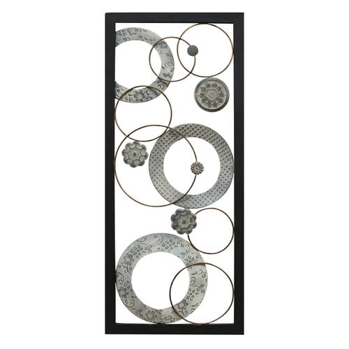Stratton Home Decor Stamped Circles Panel Wall Decor - Walmart.com ...