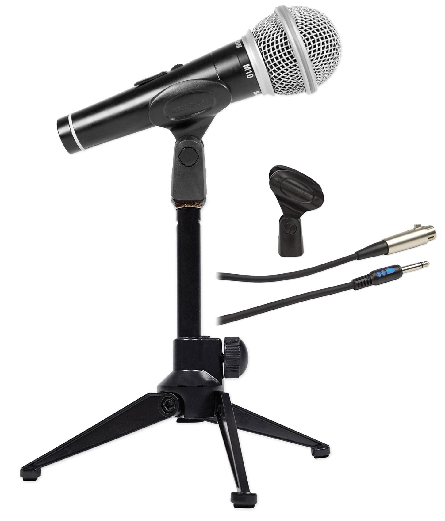 Samson M10 Dynamic Metal Microphone+Detachable XLR/1/4" Cable+Mic Clip ...
