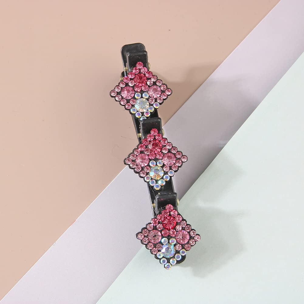 7pcs Sparkling Crystal Square Hair Clips for Women, Braided Hair Clip ...