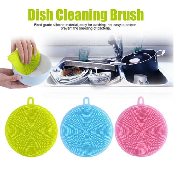 Magic Silicone Sponge Scrubber - 4pc BPA Free Dish Cleaning Brush ...