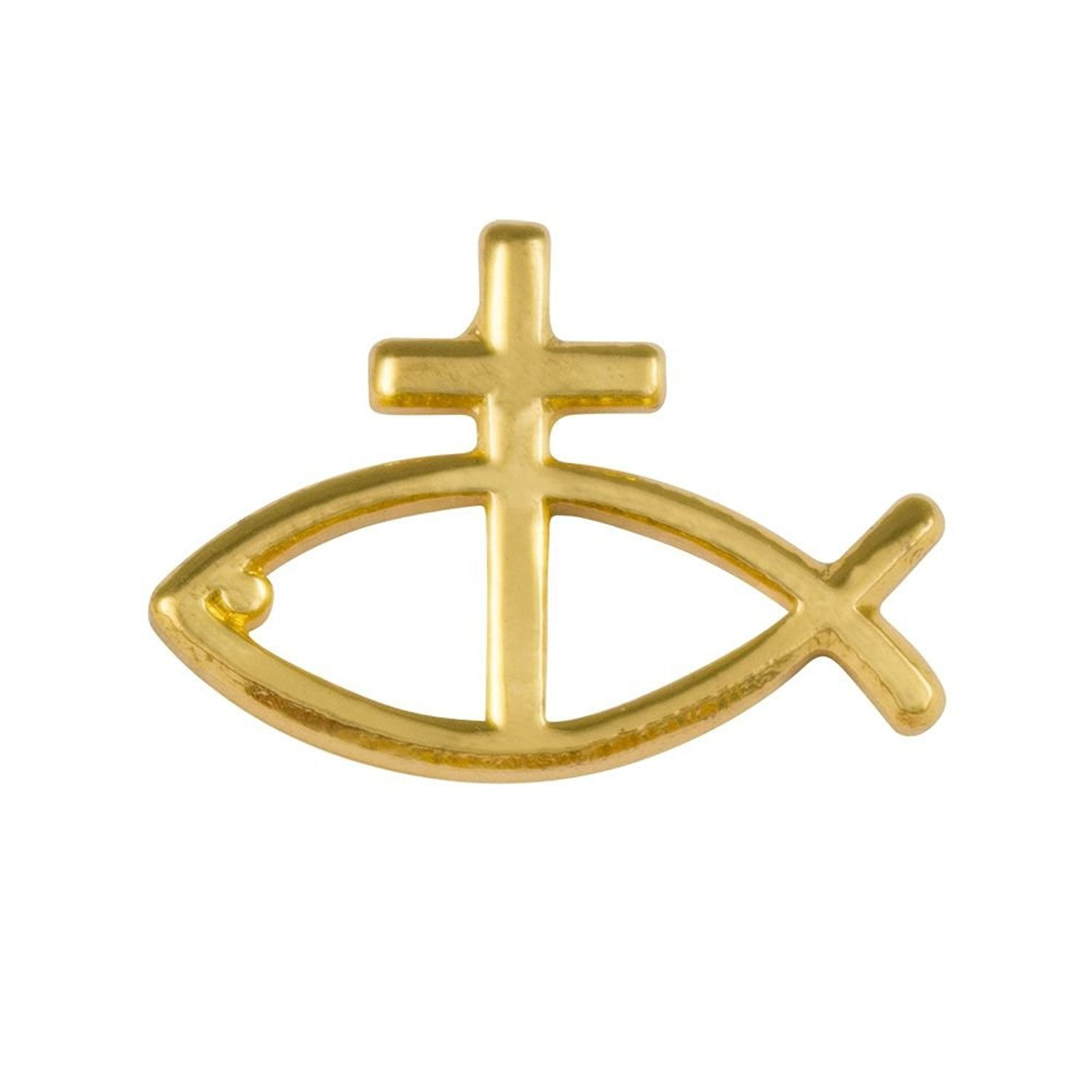 Sterling Gifts - Christian Jesus Fish & Cross Lapel Pin - Gold Pkg of 3 ...