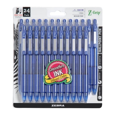 Z-Grip Comfort Retractable Ballpoint Pen, 1.0mm, Blue Ink, 24 Pack ...