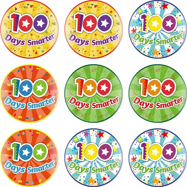 32 Pieces 100 Days Smarter Badges Celebrate 100th Day of School Badges ...