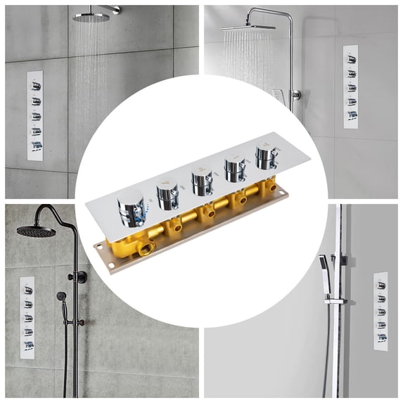 Flkoendmall 4 Way Shower Valve Shower Flow Control Valve Shower ...