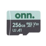 onn. 256 GB microSDXC U3 Memory Card with Adapter, 95 MB/s Read speed ...