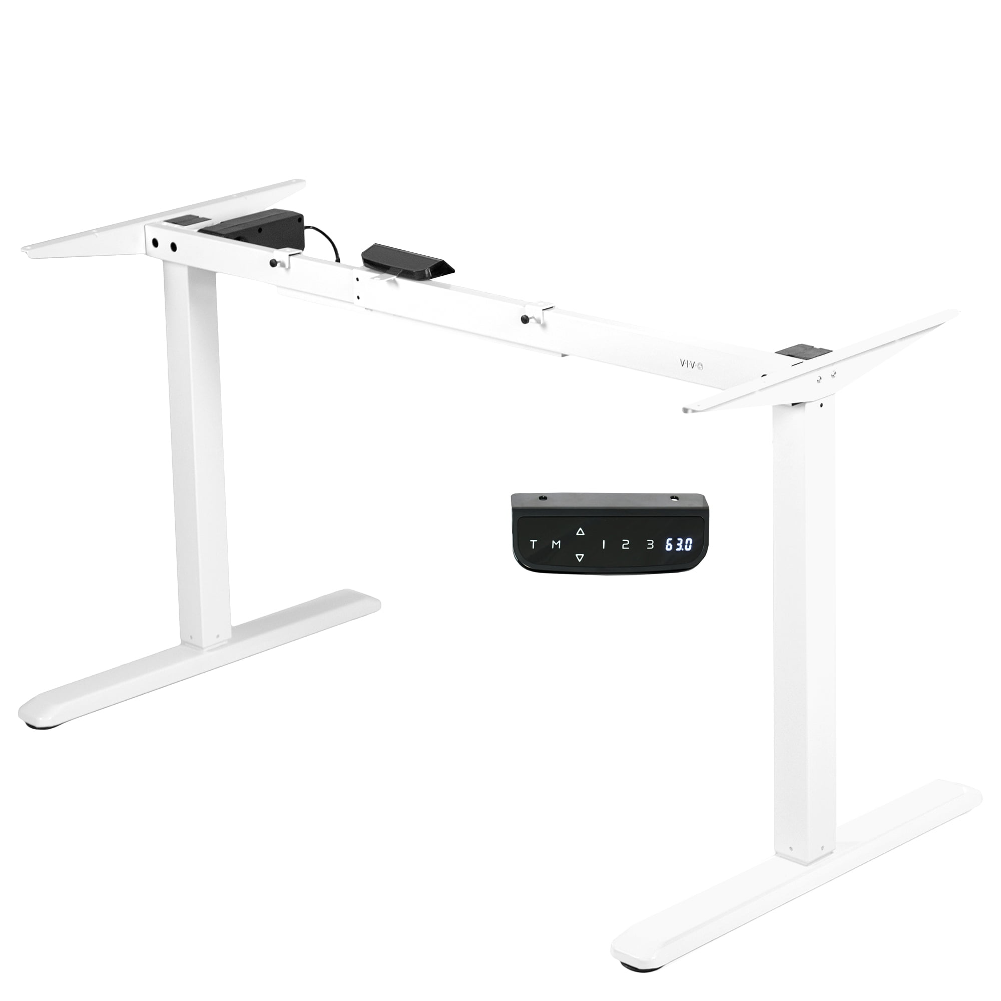 VIVO White Electric Stand Up Desk Frame Single Motor Standing Height ...