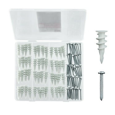 CONFAST 100 Pack Nylon Self-Drilling Drywall/Hollow-Wall Anchor Kit ...