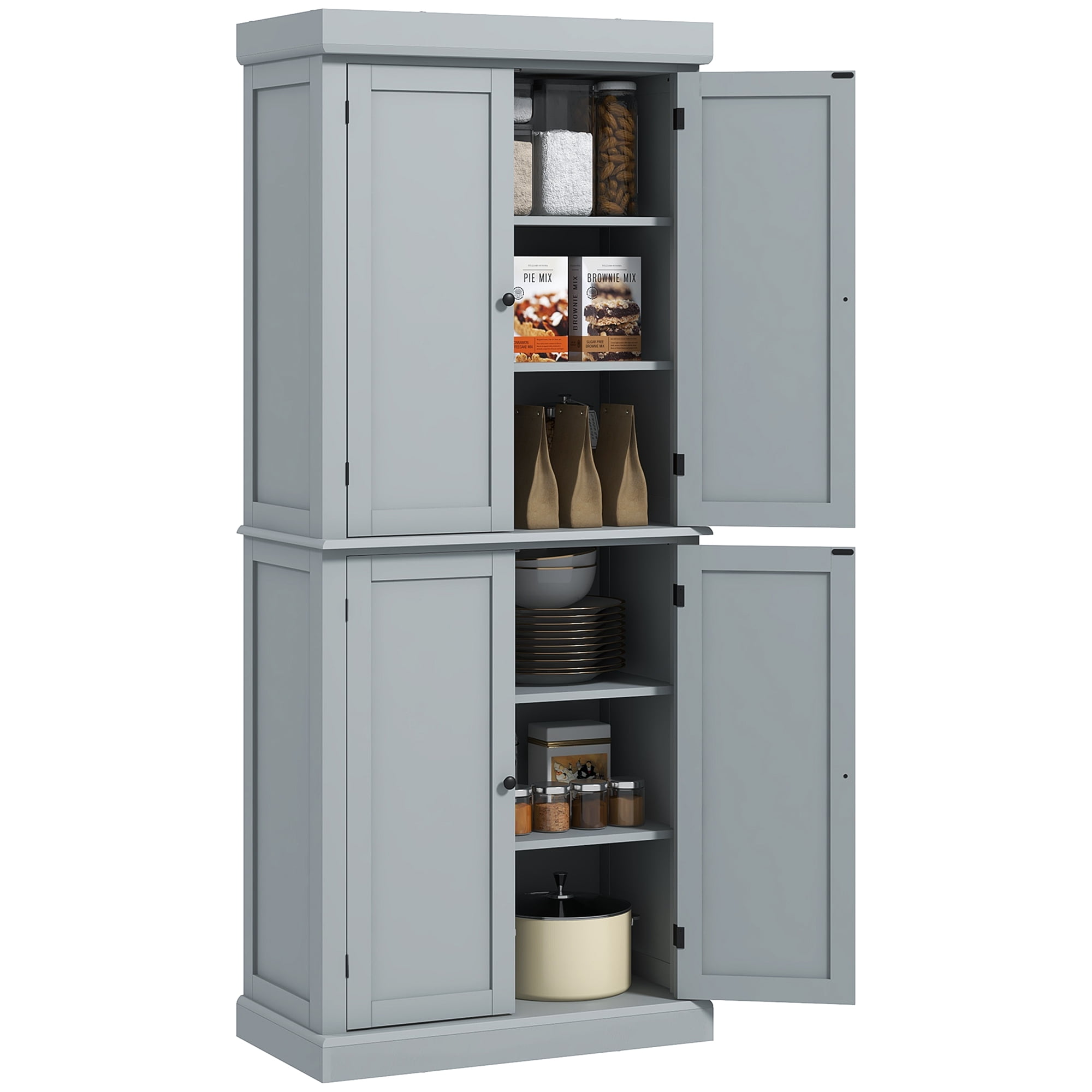 Click here for Homcom Freestanding 4 Door Kitchen Pantry Cabinet... prices