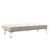 Novogratz Elle Futon, Convertible Sofa Bed and Couch, Gray Velvet ...