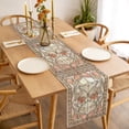 Floral Butterfly Cotton Linen Table Runner Retro Pink Floral Leaf ...