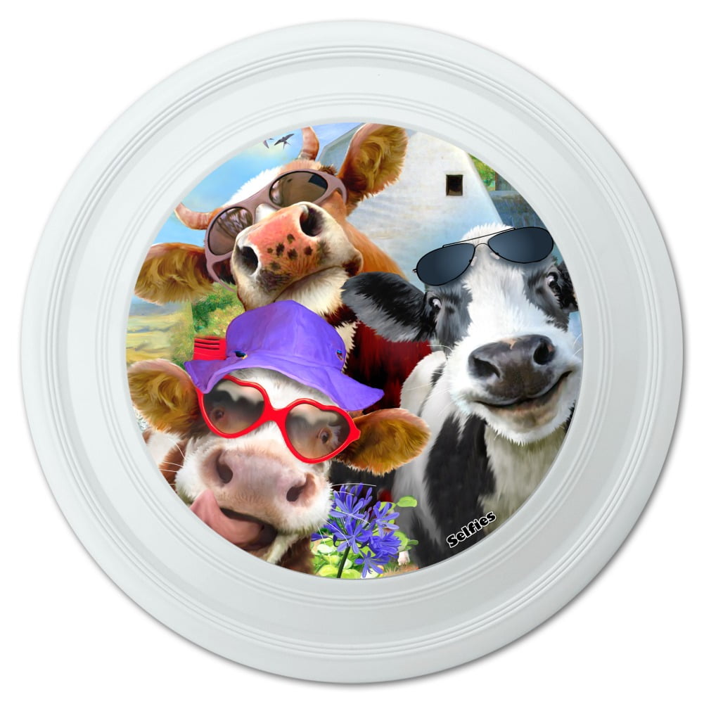 Udderly Cool Cow Farm Selfie Novelty 9" Flying Disc - Walmart.com