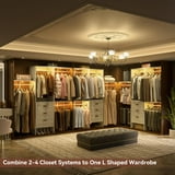 iSunirm 5FT Small Closet System with 3 Fabric Drawers, Walk In Clothes ...