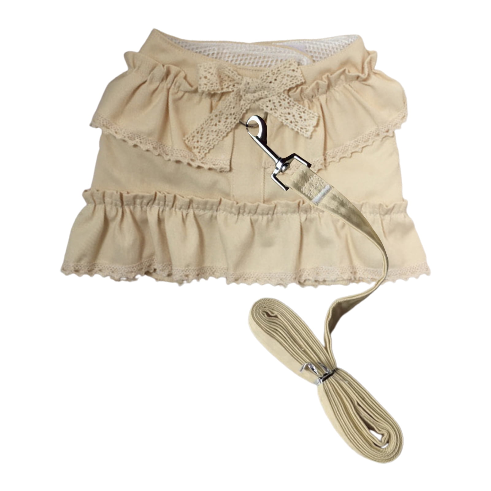 Pleated Edge Pet Leash Bow Tie, Puff Sleeve, Lace Hemming - Medium ...