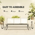 3-Person Outdoor Glider Bench in Neutral Gray, Breathable Mesh Seat ...