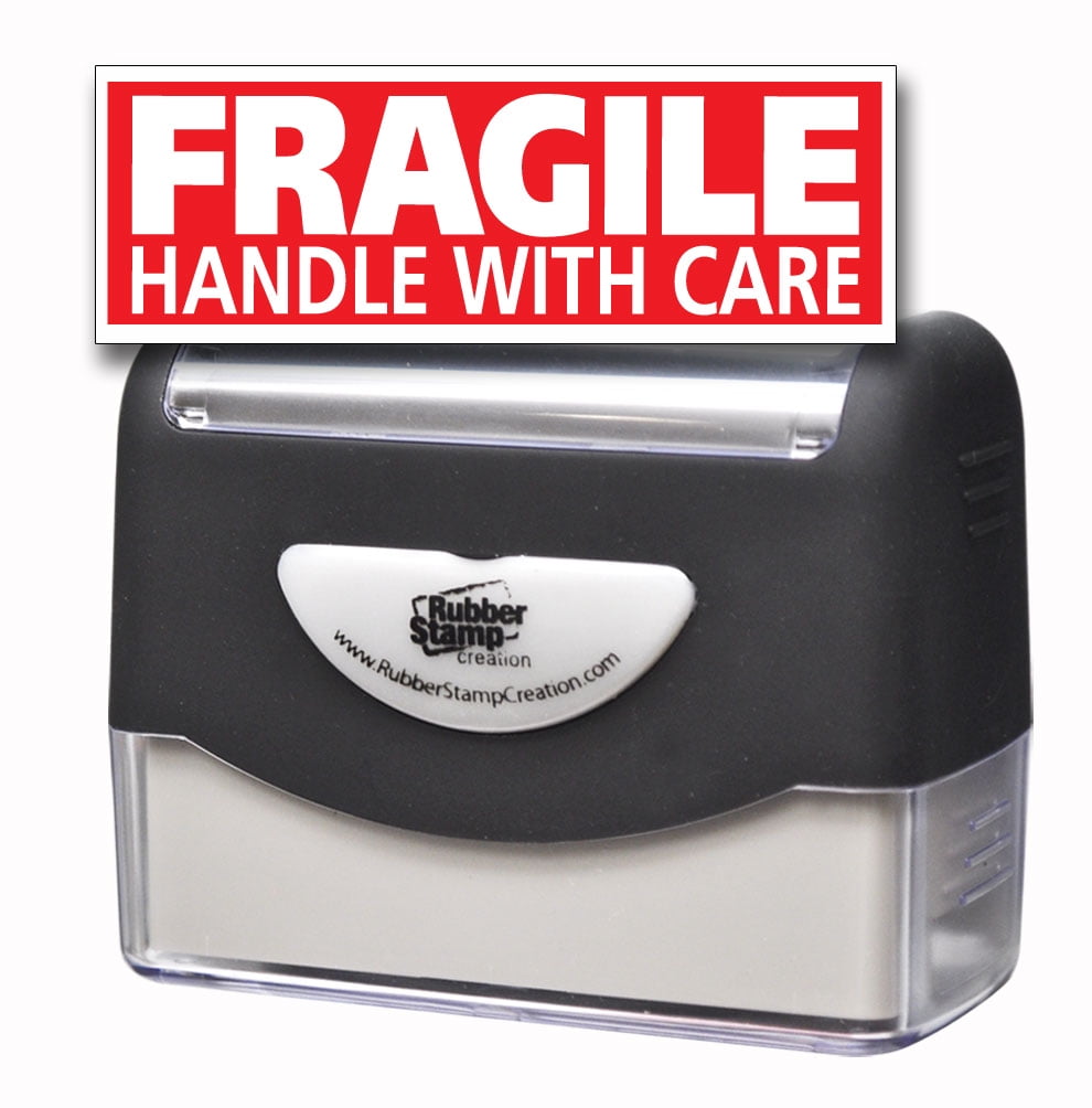 FRAGILE (B) Pre-inked Stamp - Red Ink (Large) - Walmart.com