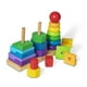 Melissa & Doug Geometric Stacker - Wooden Educational Toy - Walmart.com