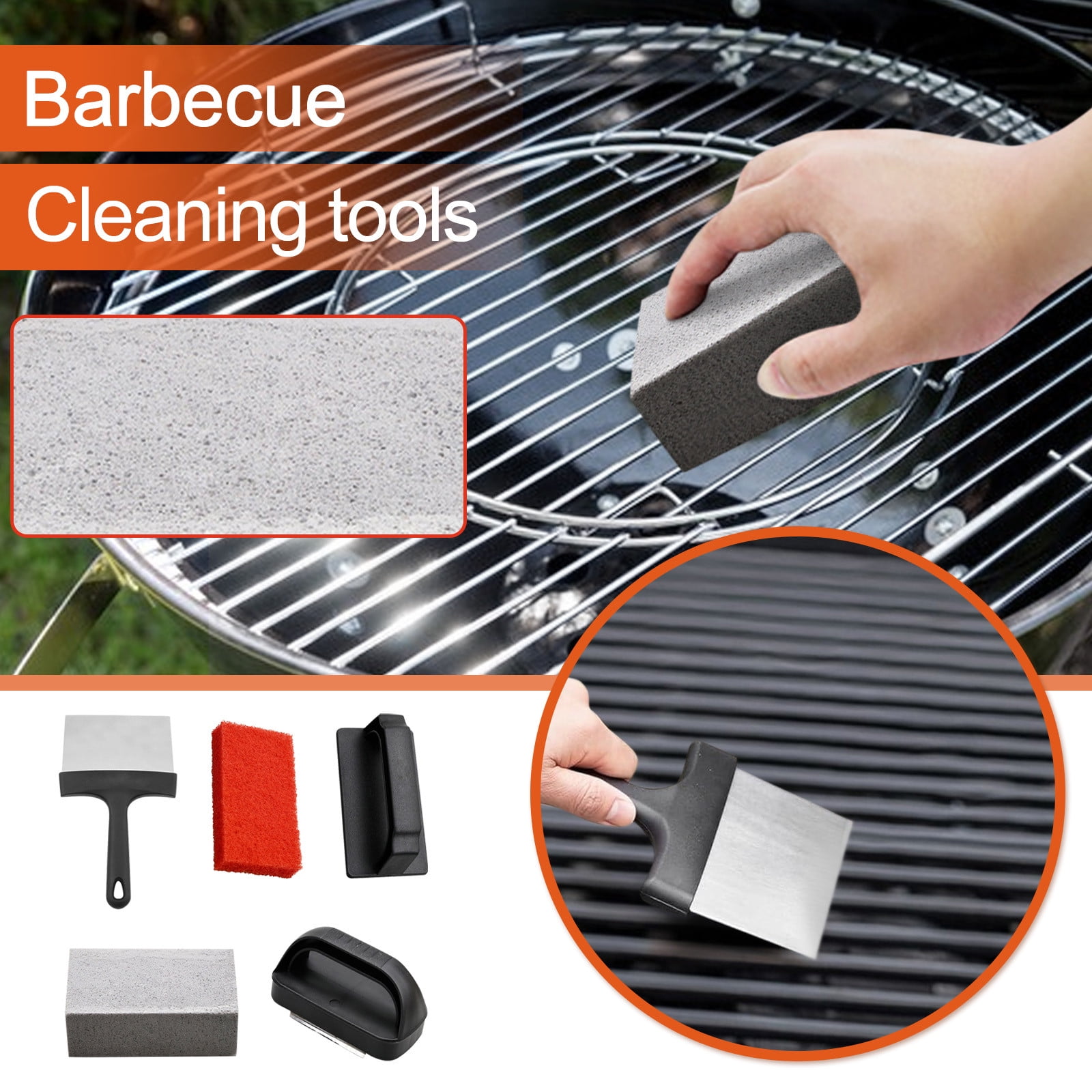 Clean Scraper Iron Cleaning Kit, 1 Grill Cleaning Block And 2 Cleaning ...