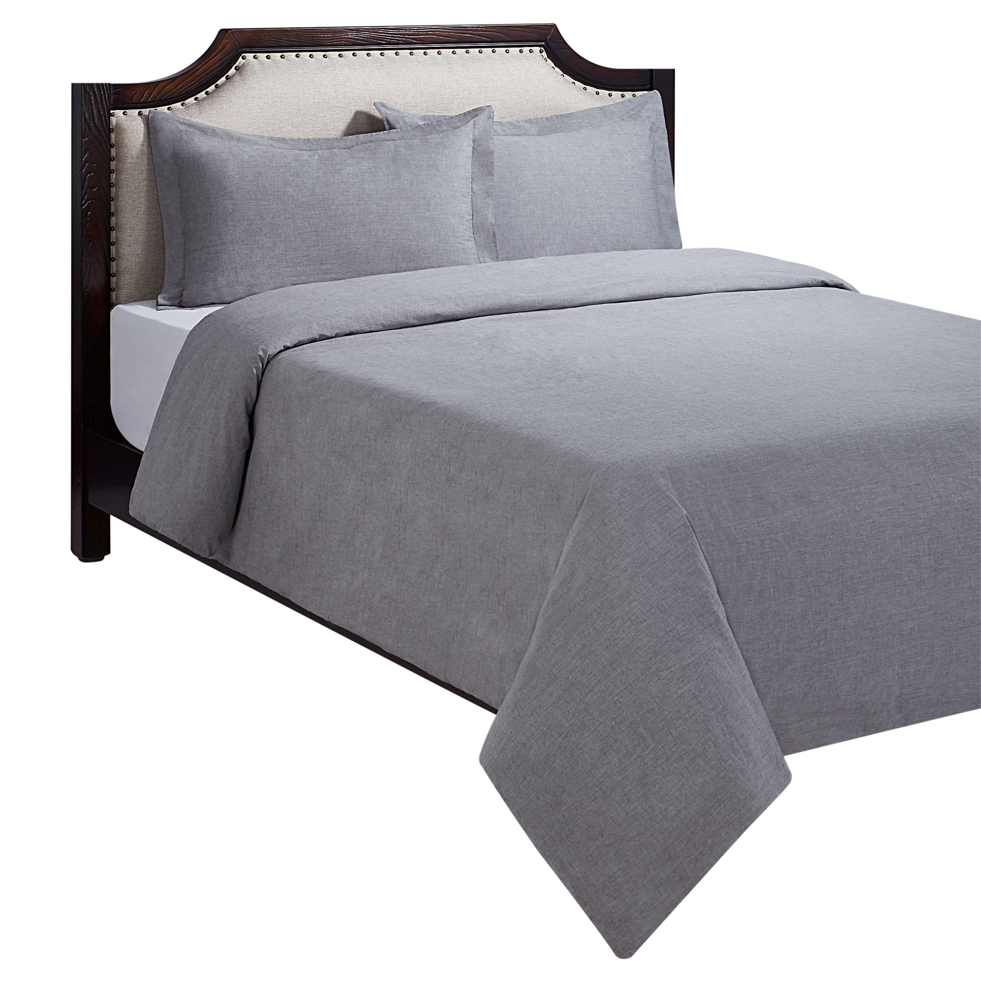 Click here for Hometrends 3-Piece Grey Chambray Duvet Cover Set... prices