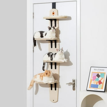 Mewoofun Cat Climbing Shelves Cat Tree, 4-Levels Over Door Cat Climber ...