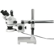 AmScope 7X-45X Stereo Zoom Microscope with Single Arm Boom Stand New ...