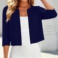 AnuYalue Womens Cardigan 3/4 Sleeve Open Front Knit Cropped Blouse ...