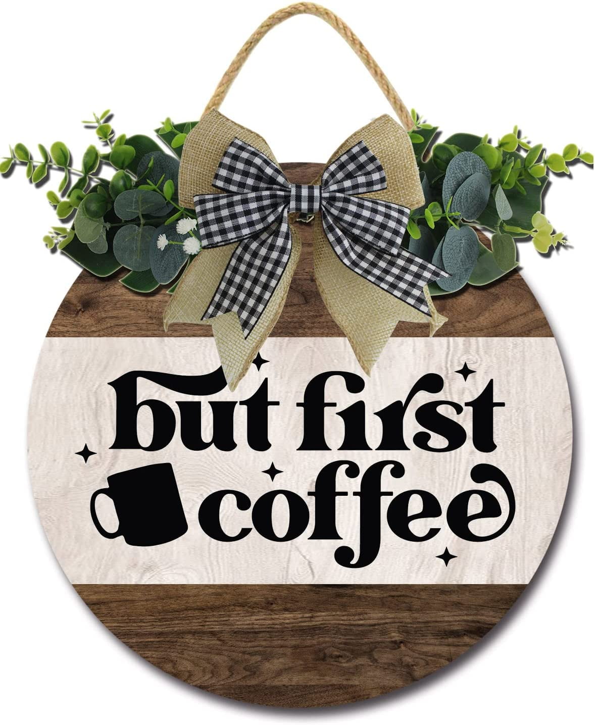 Eveokoki 11" But First Coffee ，Coffee Bar Decor Sign Farmhouse Wall ...