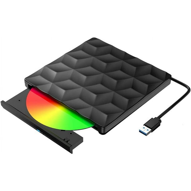 External CD DVD Drive USB 3.0 Type C Portable Ultra Slim CD DVD ...