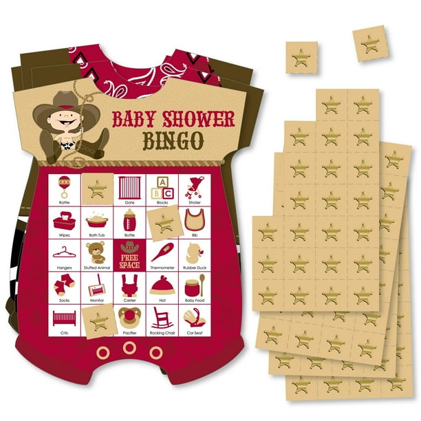 Big Dot of Happiness Little Cowboy - Picture Bingo Cards and Markers ...