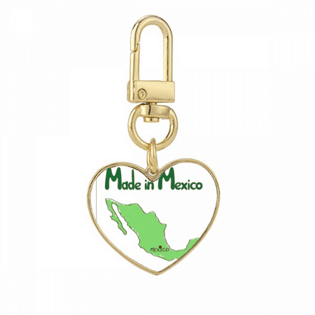 Mexico Map Country Style Mexican Gold Heart Keychain Metal Keyring ...