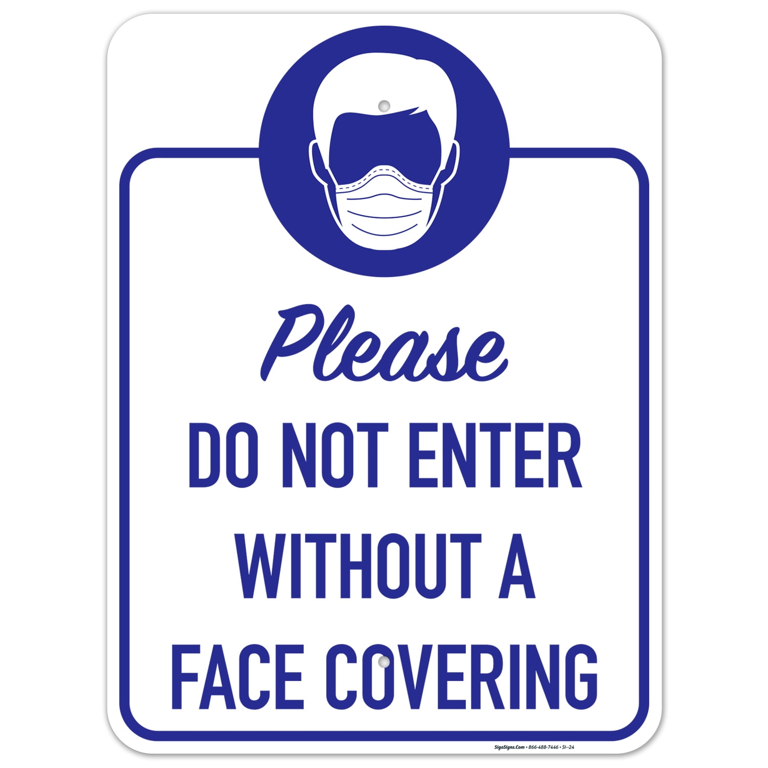 Wear Mask Sign, 18x24 Aluminum - Walmart.com