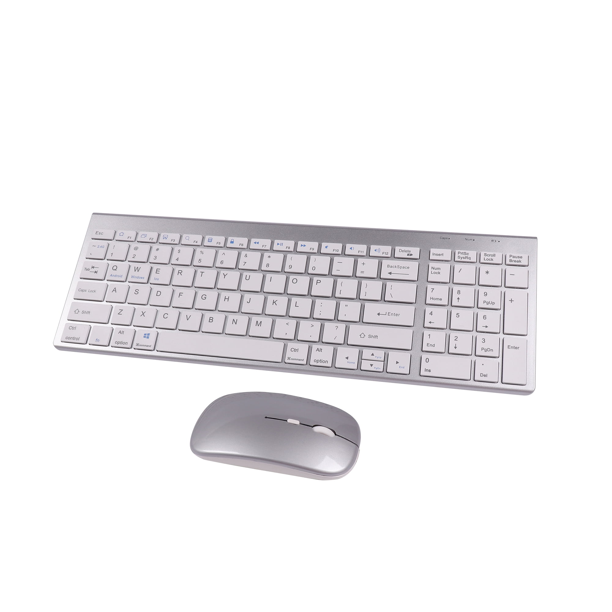 PloutoRich Wireless Keyboard and Mouse Combo, Silent Full-Sized ...